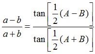 Law of tangents - Web Formulas